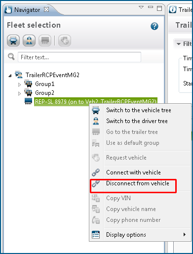 Disconnect Trailer from Vehicle