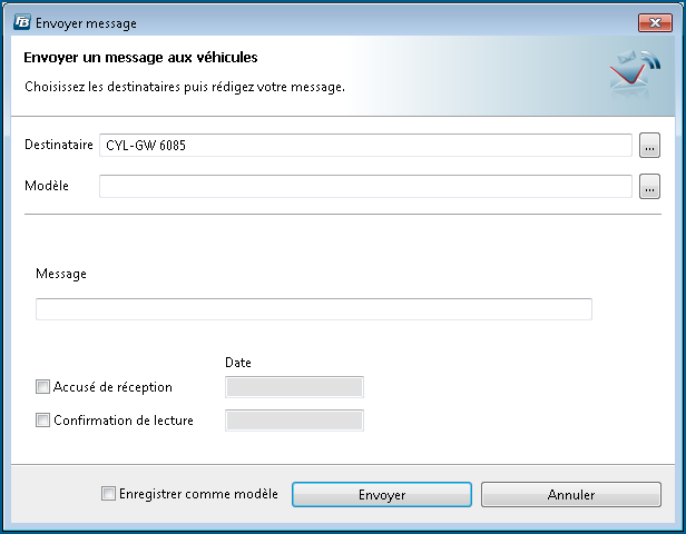 Envoyer un message à un véhicule